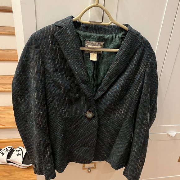 Aura | Jackets & Coats | Aura Blue Striped Blazer | Poshmark